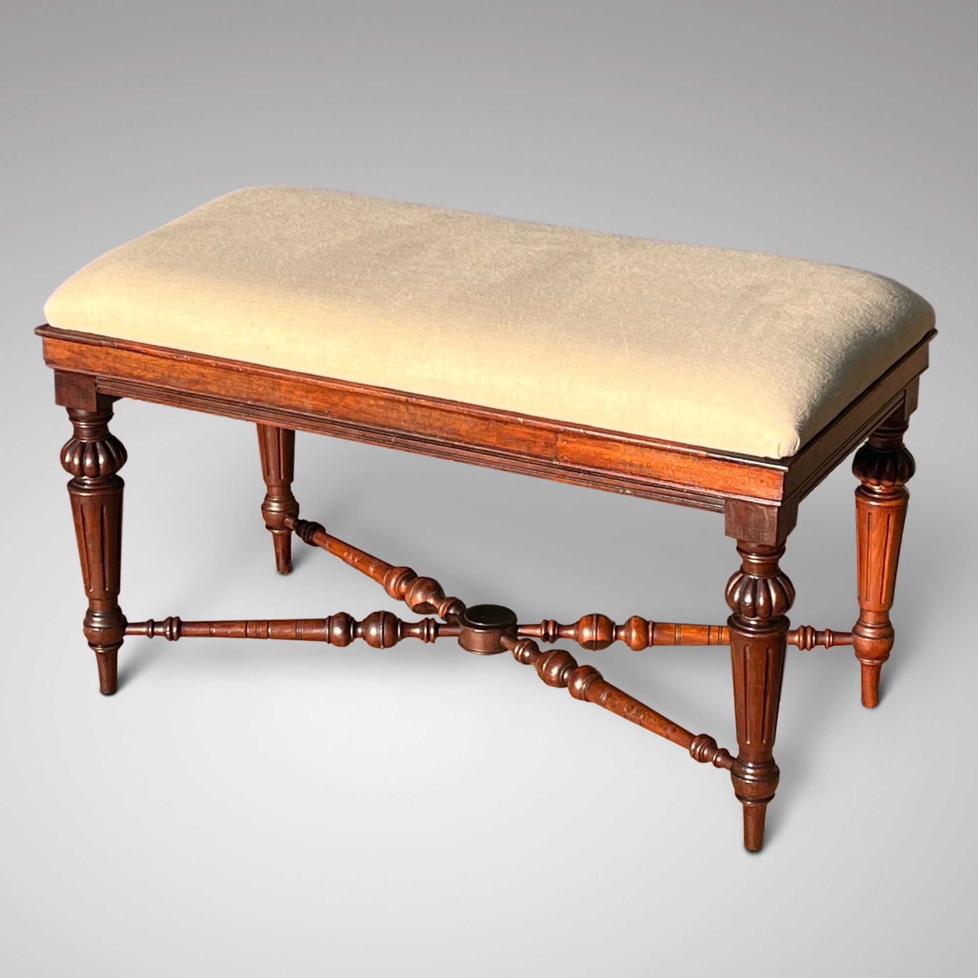 William IV Long Walnut Stool – Hobson May Collection