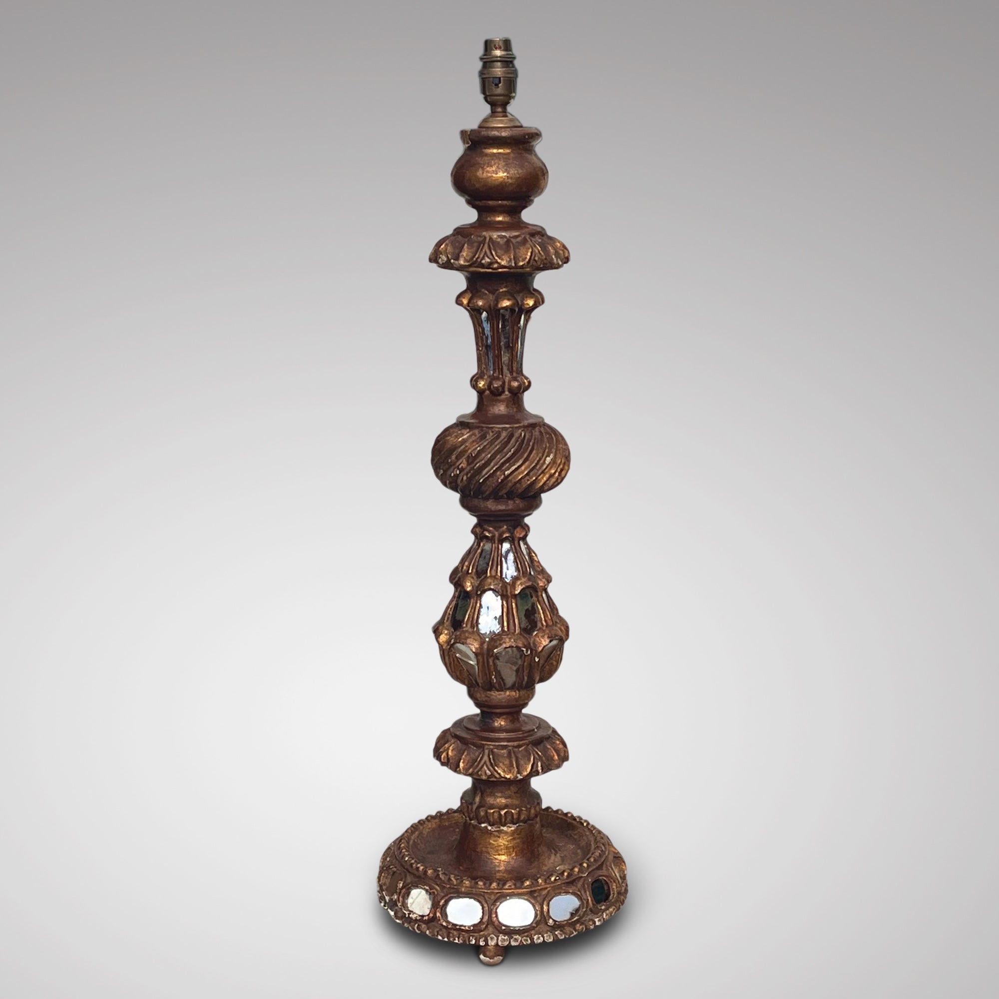 Antique Italian Baroque Style Mirrored Table Lamp – Hobson May Collection